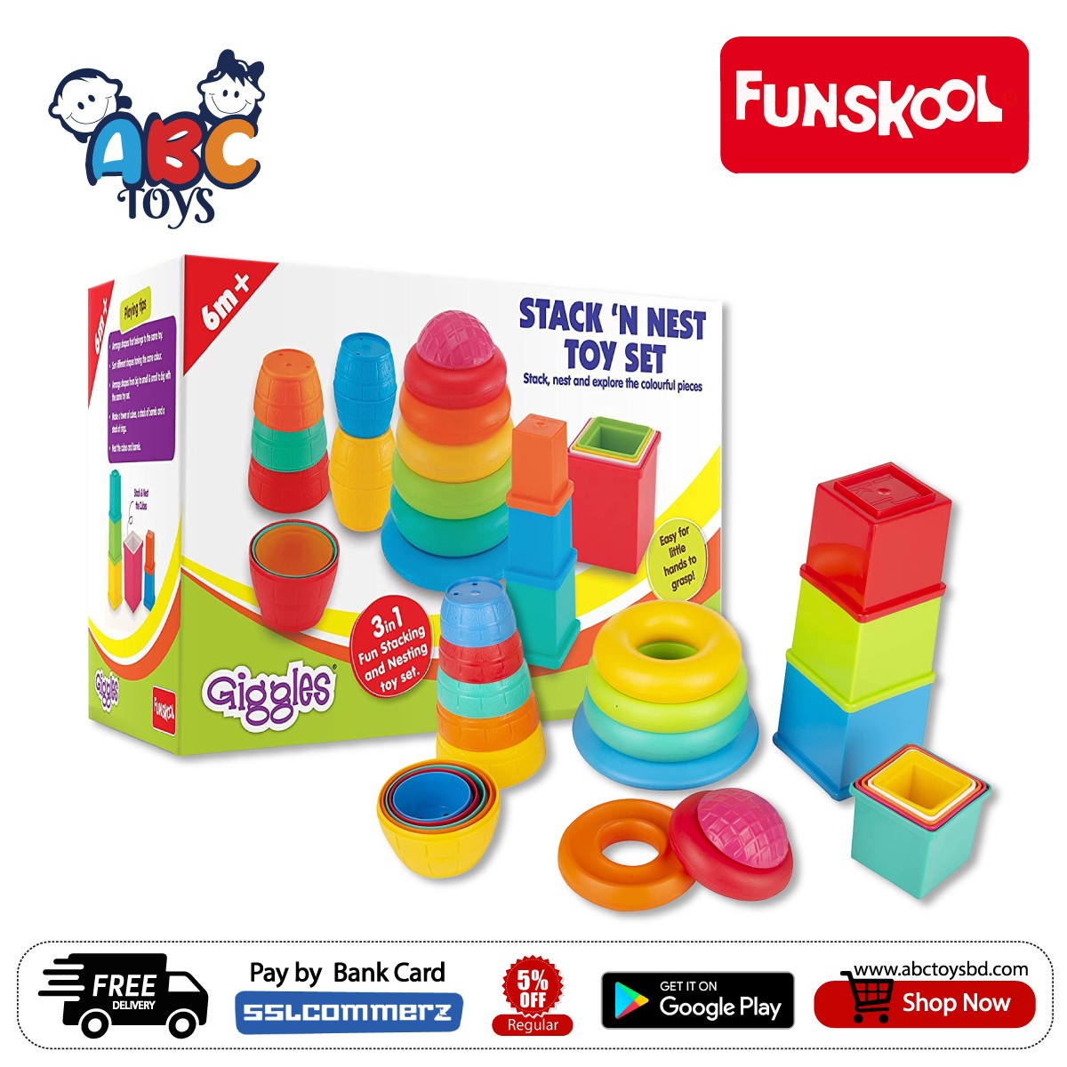 Funskool Stack N Nest Toy – ABC TOYS