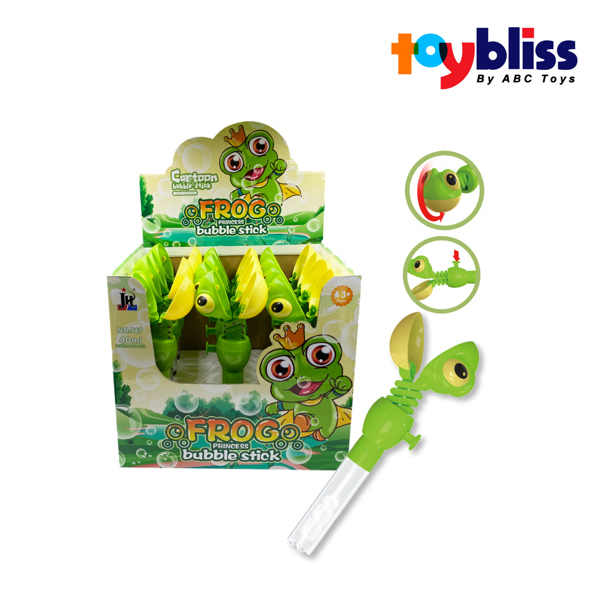 Toybliss Frog Bubble Stick (567), Ages 3+ – ABC TOYS