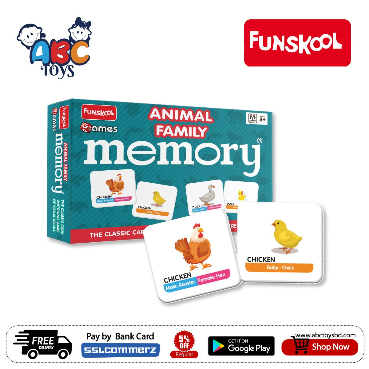 Funskool Memory Animal Family (Damage Box) – ABC TOYS