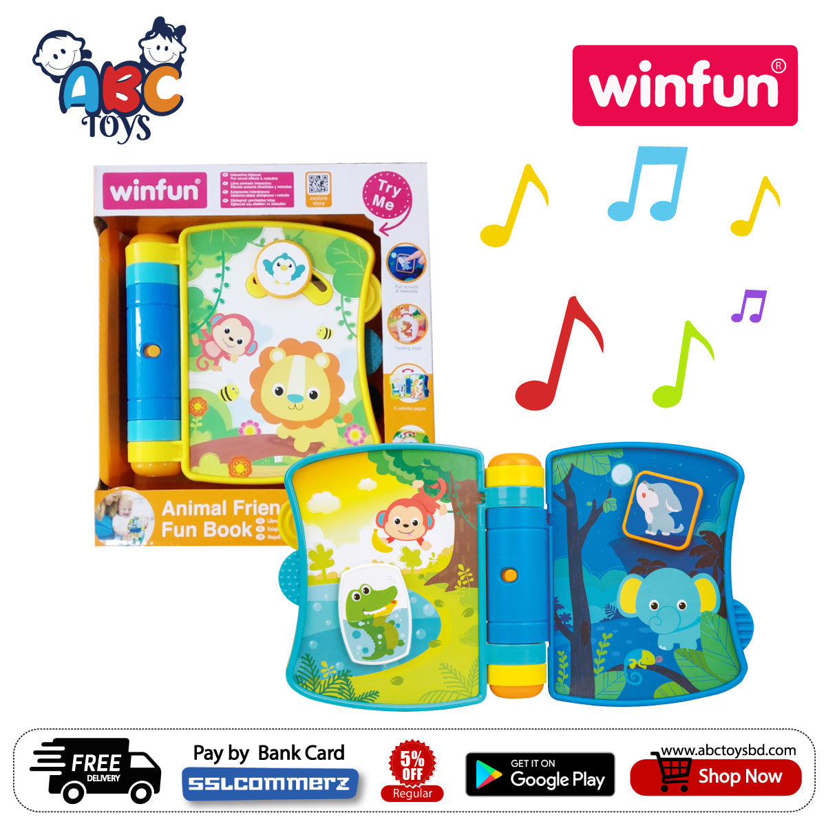 Winfun 000746 Animal Friends Fun Book – ABC TOYS