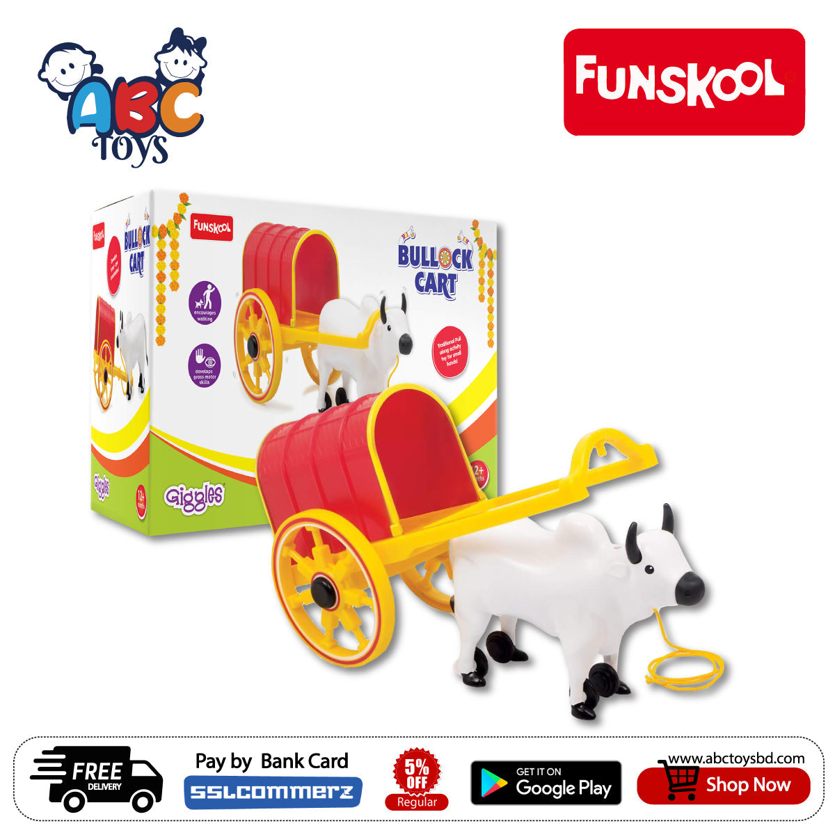 Funskool Giggles Bullock Cart (DAMAGED BOX) – ABC TOYS