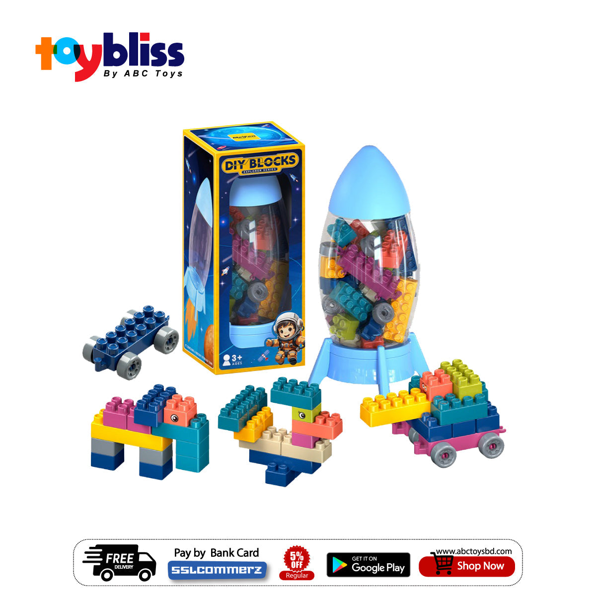 Toybliss DIY Rocket Blocks – Build, Create & Explore! – ABC TOYS