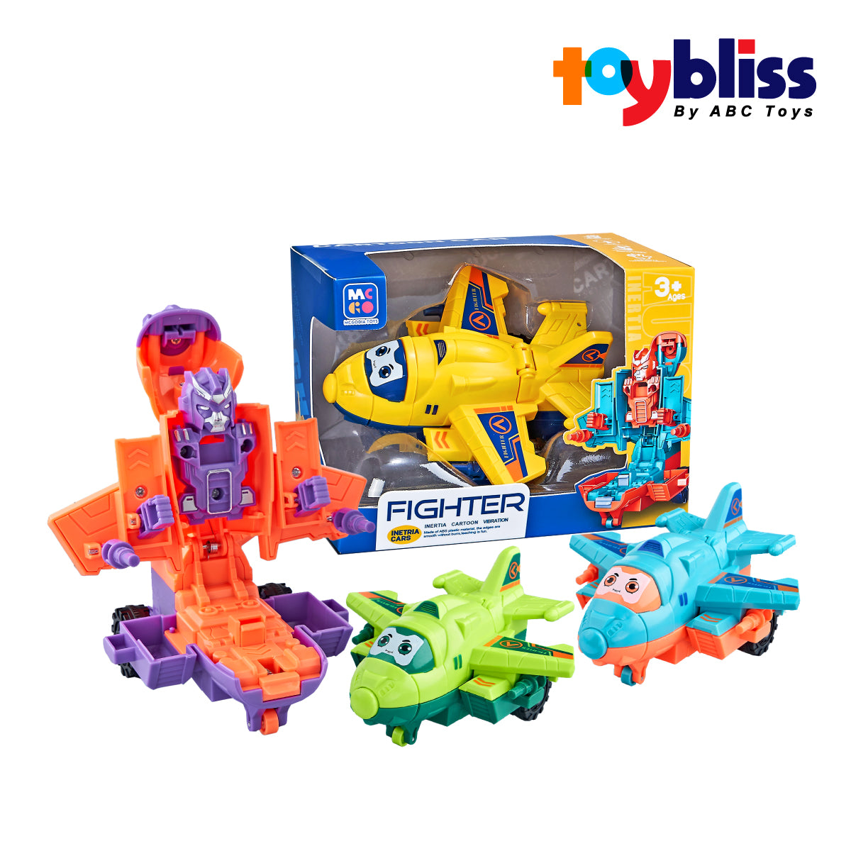 Toybliss Fighter Transforming Aircraft (D400-35B), Ages 3+ (Damage Box ...