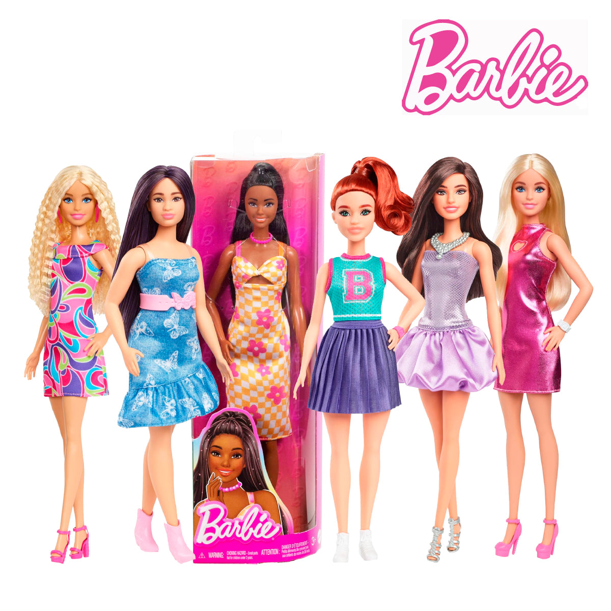 Barbie FBR37 Fashionistas Dolls Wearing Removable Outfits, Ages 3 ...