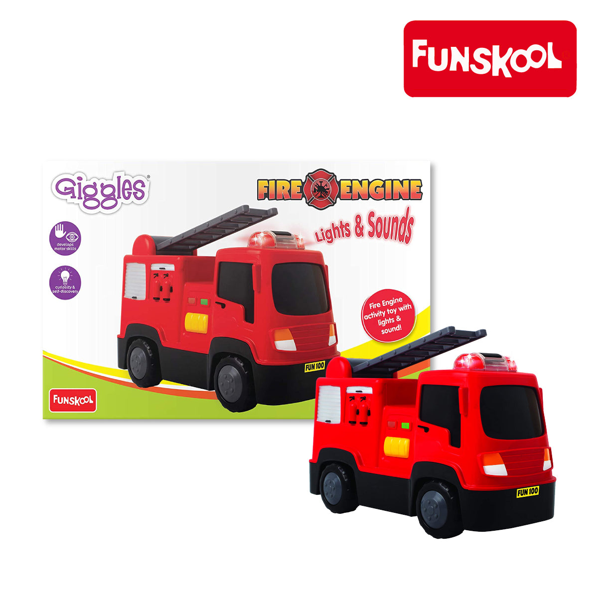 Funskool Giggles Fire Engine, Ages 3+ (Damaged Box) – ABC TOYS