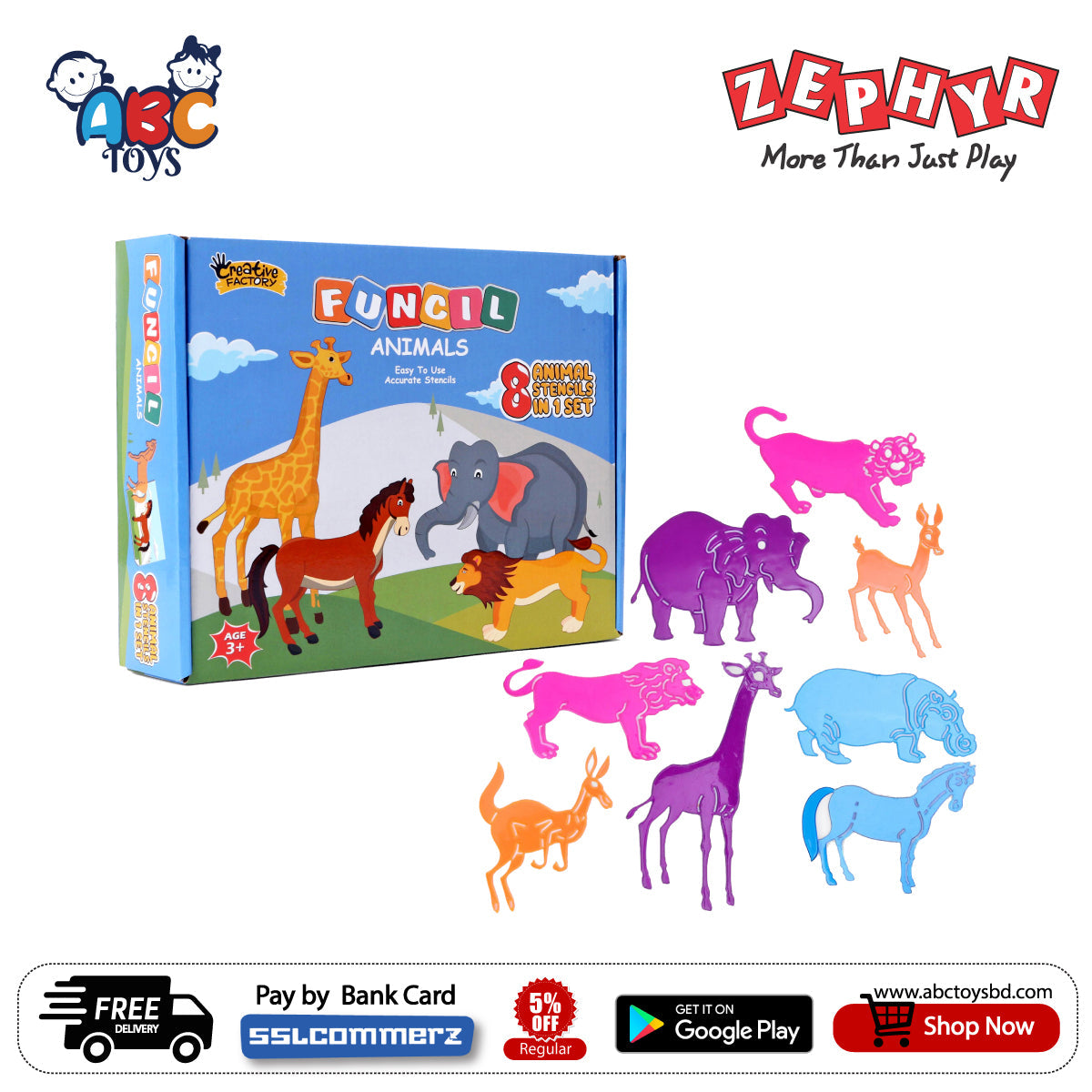 Zephyr 11001 FUNCIL – ANIMALS – ABC TOYS