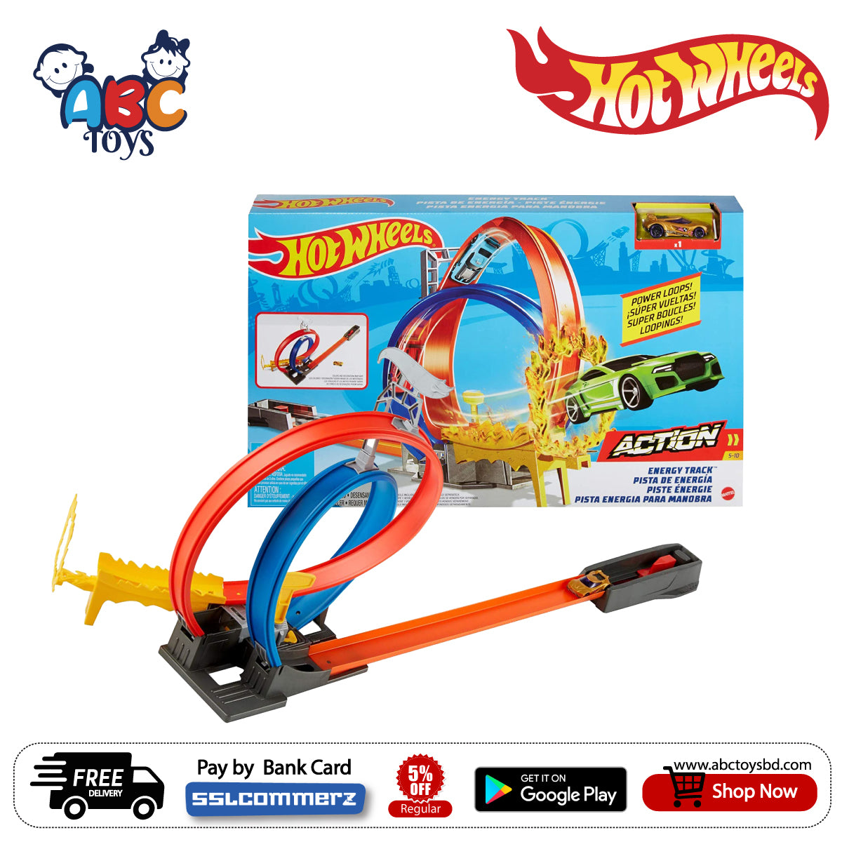 Hot Wheels GND92 Energy Track, Track Set – ABC TOYS