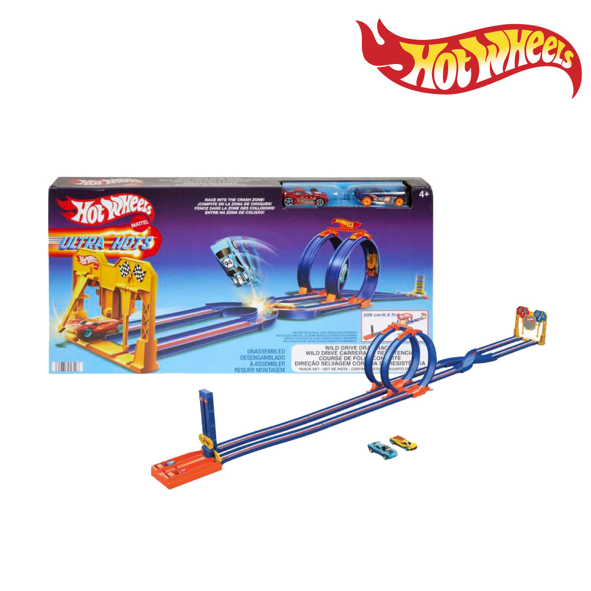 Hot Wheels HGV65 Ultra Hots Wild Drive Drag Race, Ages 5+ – ABC TOYS