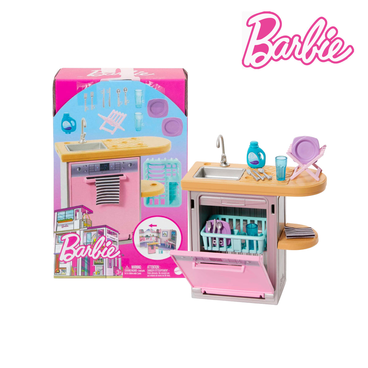 Barbie HJV34 Furniture And Accessory Pack, Kids Toys, Dishwasher Theme ...