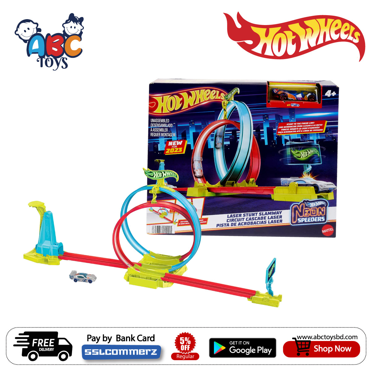 Hot Wheels HPC05 Laser Stunt Slamway Track Set – ABC TOYS