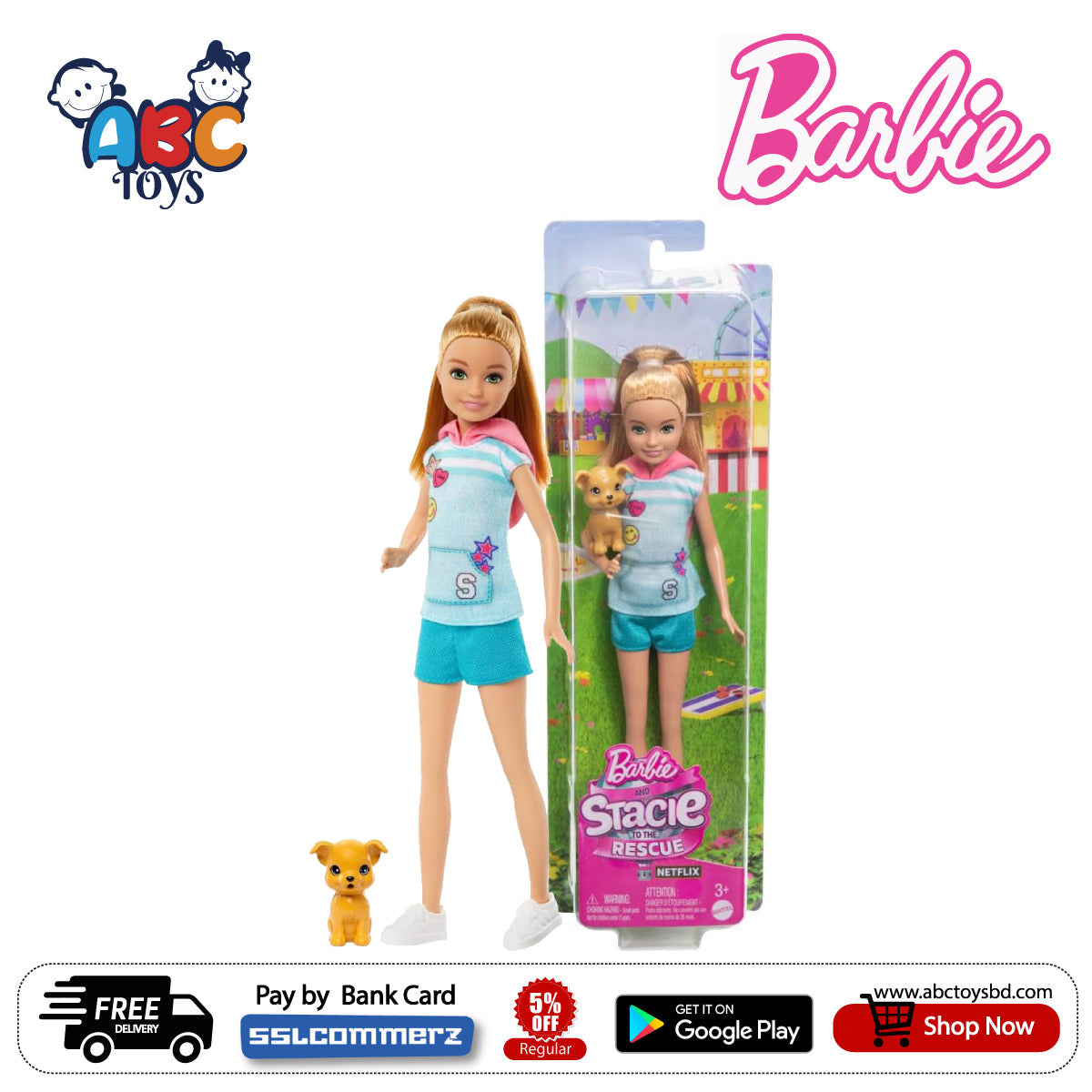 Barbie HRM05 Stacie Doll With Pet Dog – ABC TOYS