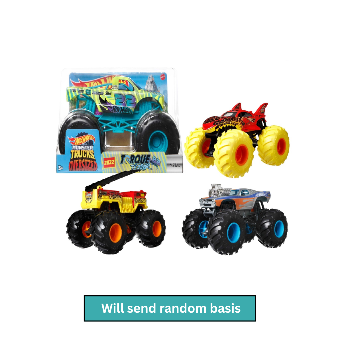 Hot Wheels FYJ83 Monster 1:24 Trucks Asst. (Damage Box) – ABC TOYS