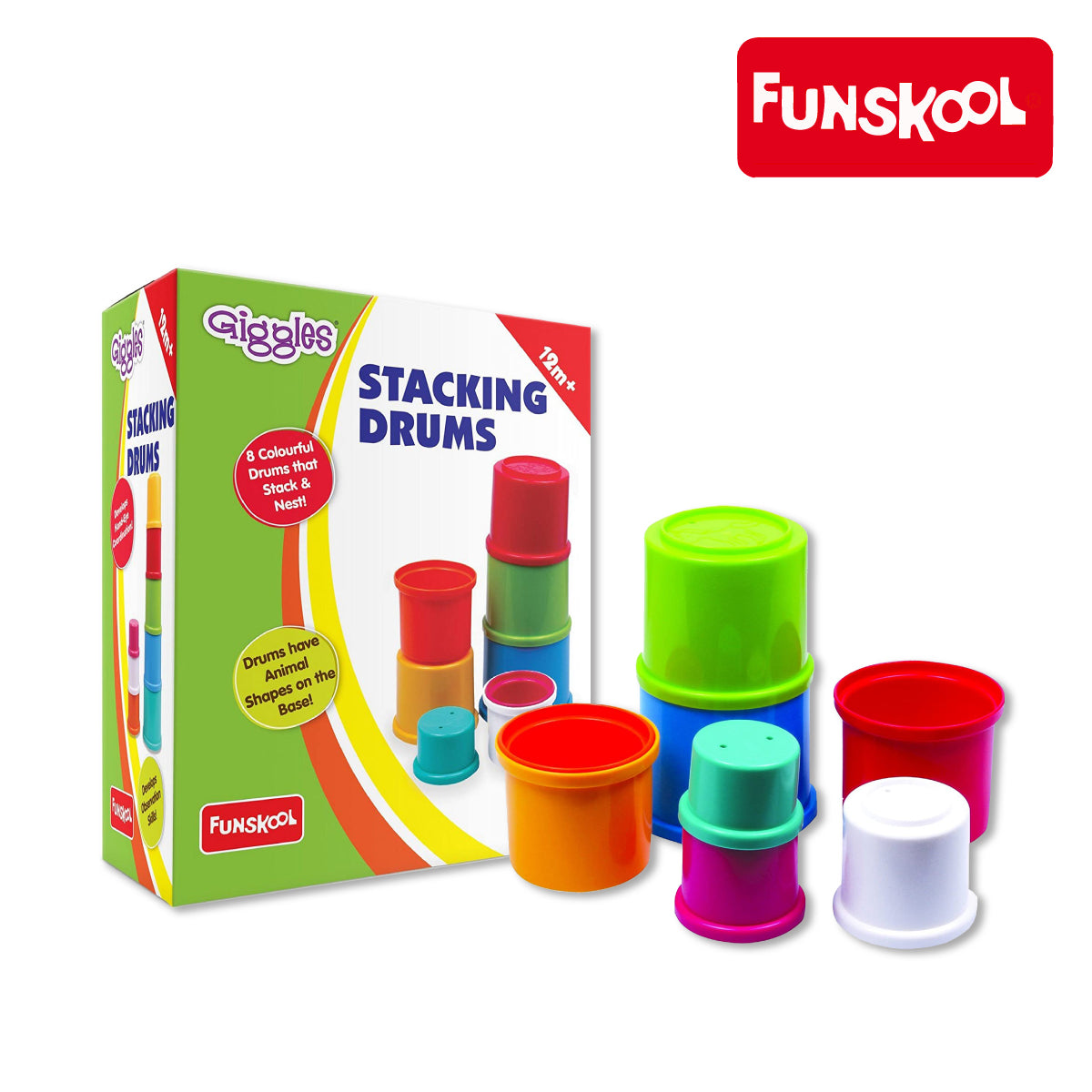 Funskool Giggles Stacking Drums, Ages 12m+ – ABC TOYS