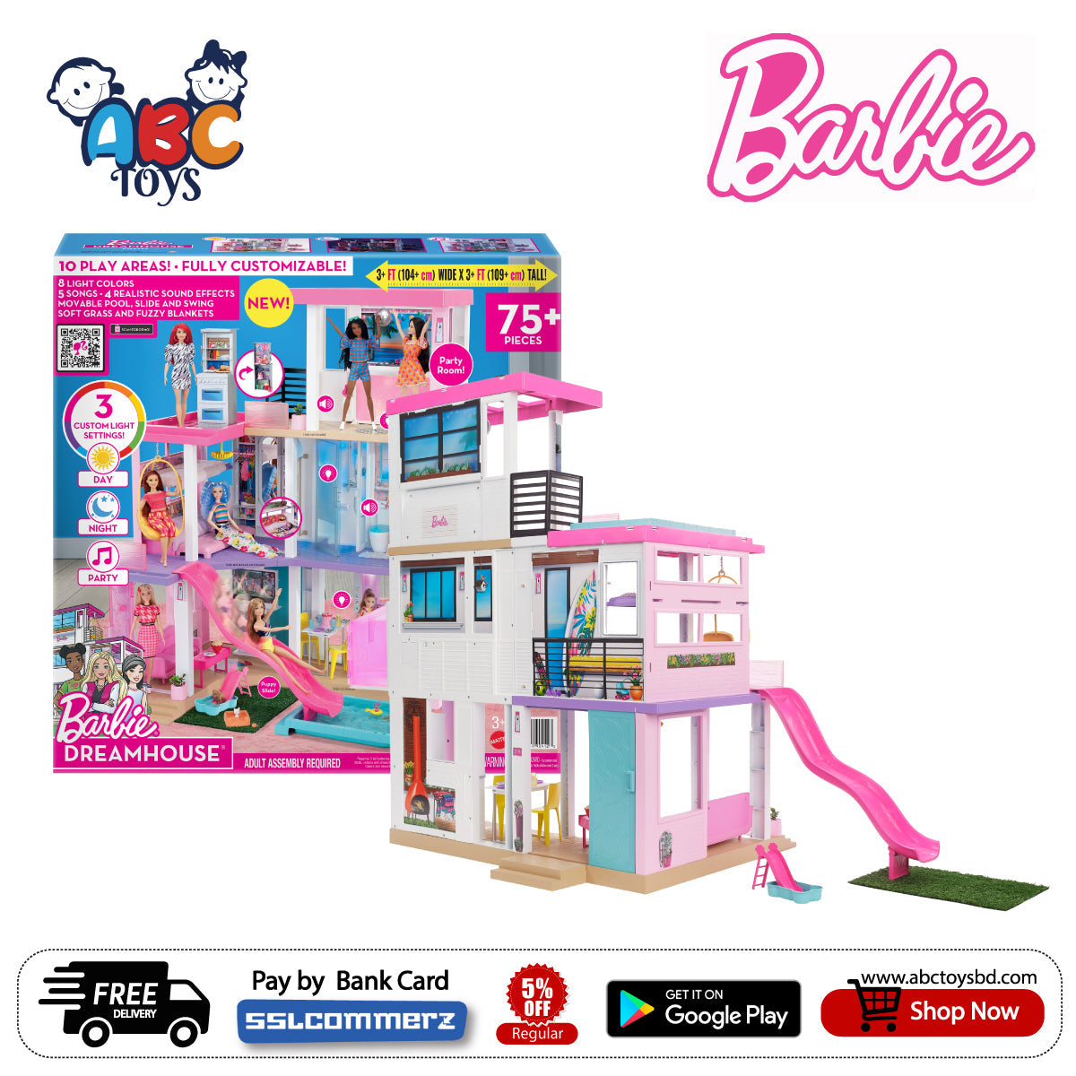Barbie GRG93 Dreamhouse Doll House Playset – ABC TOYS